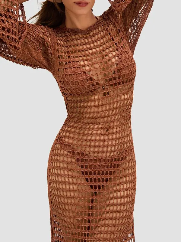 VIX PAULA HERMANNY Belle Open-knit Maxi Dress
