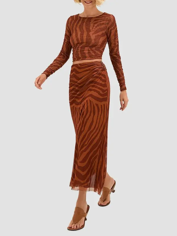 VIX PAULA HERMANNY Sundown Amira Striped Maxi-skirt
