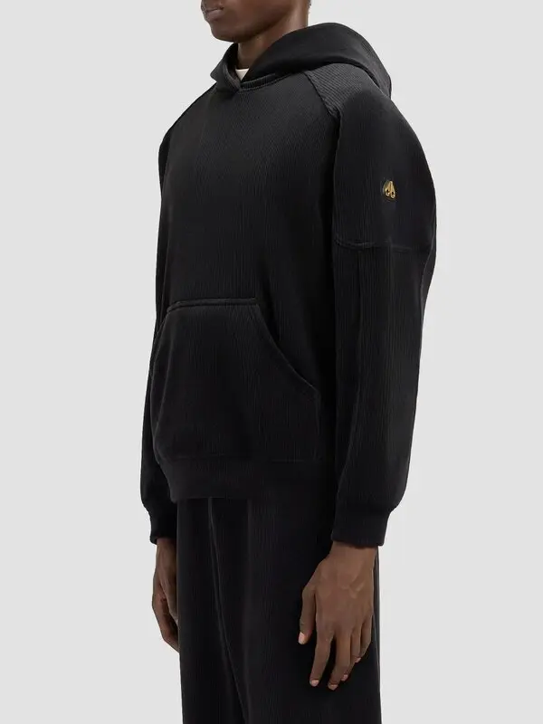 Moose Knuckles Sportswear Preston Ribbed Hoodie - Black