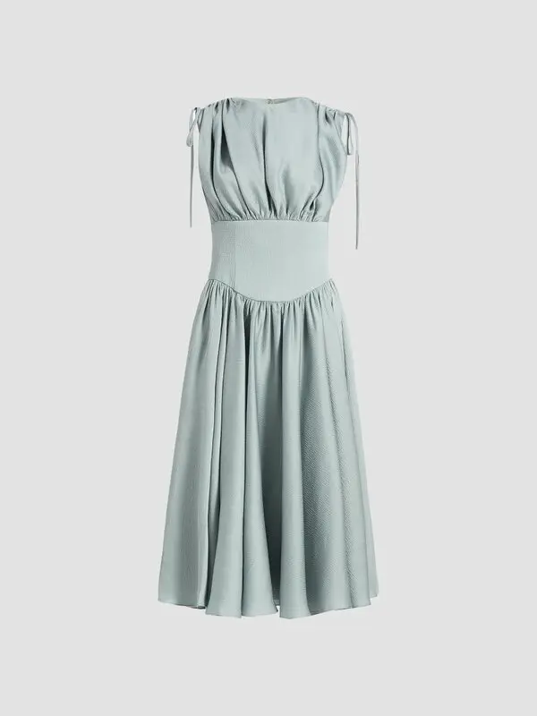 Amsale Gathered Sleeveless Cocktail Dress