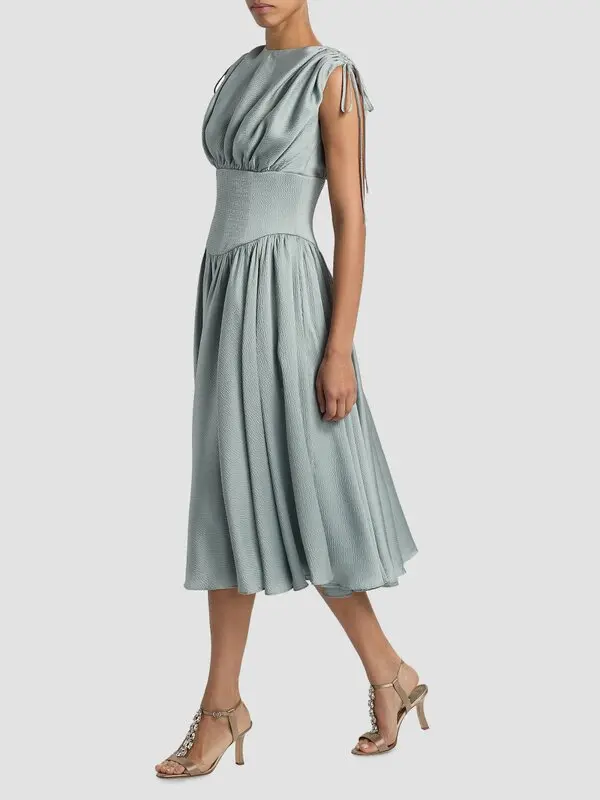 Amsale Gathered Sleeveless Cocktail Dress