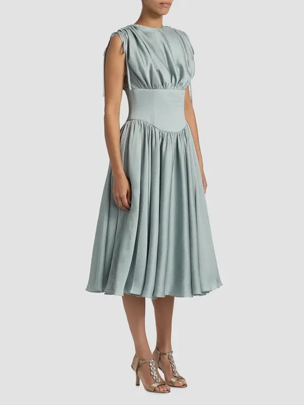 Amsale Gathered Sleeveless Cocktail Dress