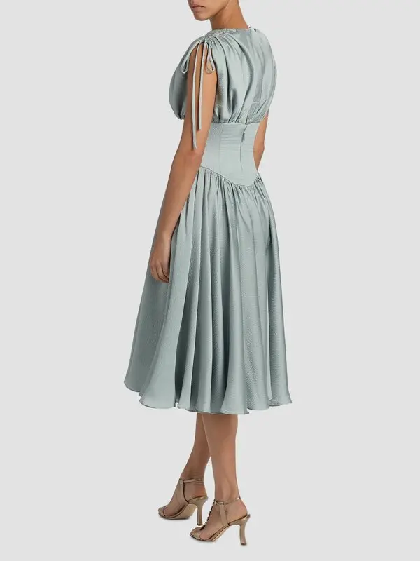Amsale Gathered Sleeveless Cocktail Dress