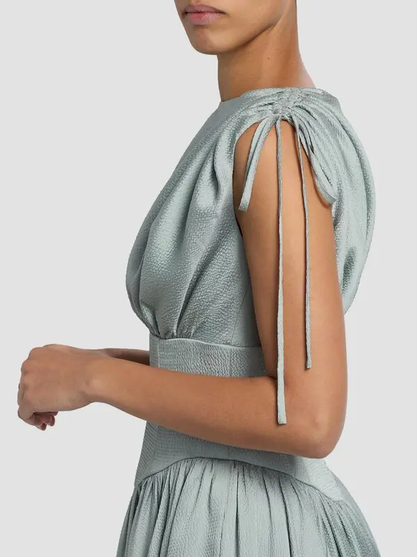 Amsale Gathered Sleeveless Cocktail Dress