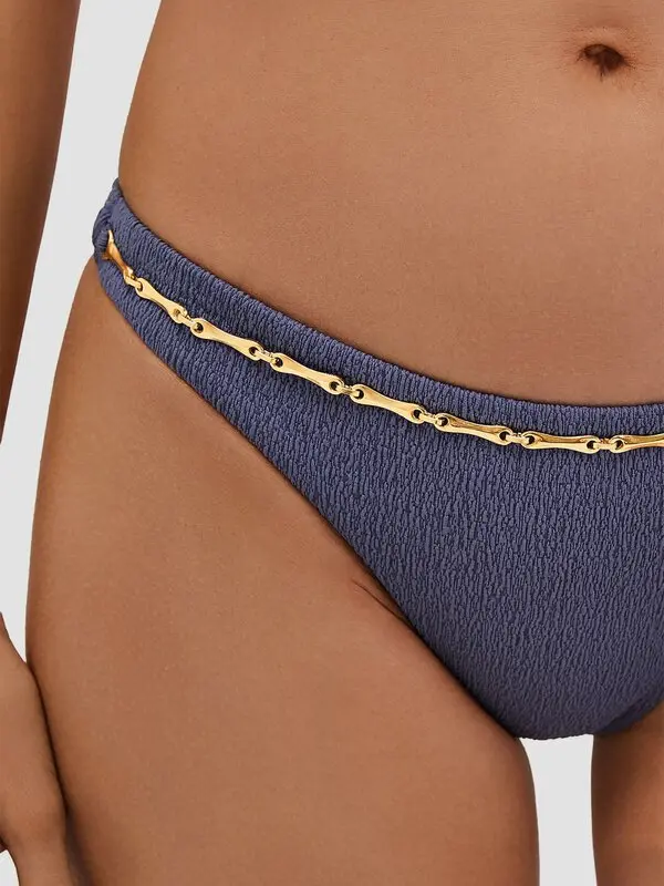 VIX PAULA HERMANNY Bell Crinkle Chain Bikini Bottom - Blue