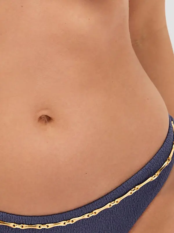 VIX PAULA HERMANNY Bell Crinkle Chain Bikini Bottom - Blue