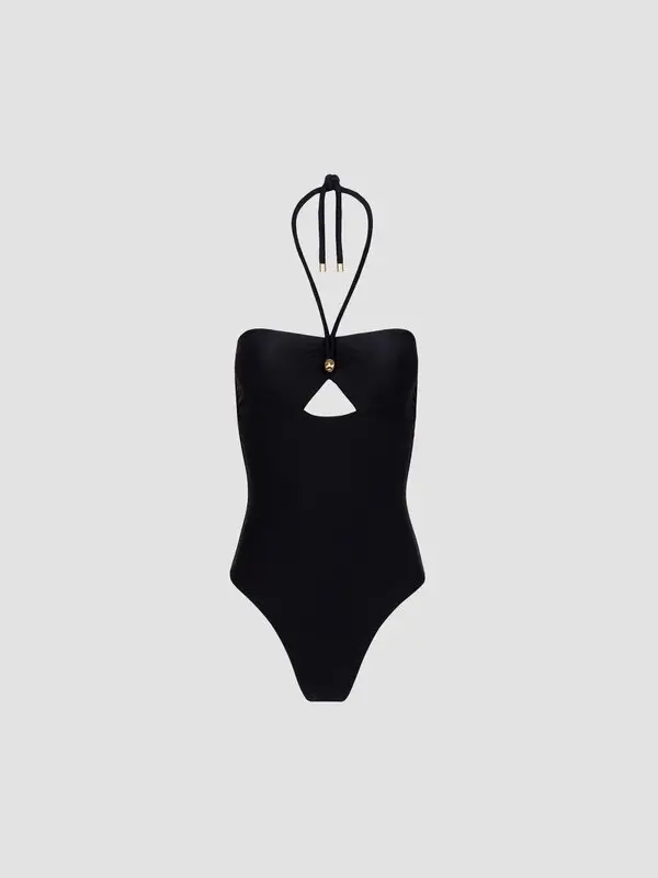 VIX PAULA HERMANNY Meera Bandeau One-piece Swimsuit - Black