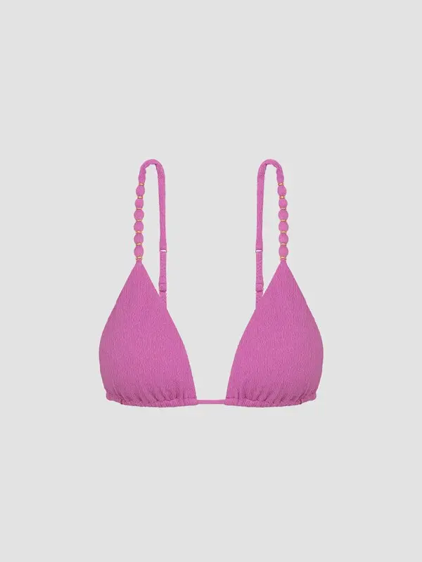 VIX PAULA HERMANNY Beads Triangle Parallel Bikini Top - Pink