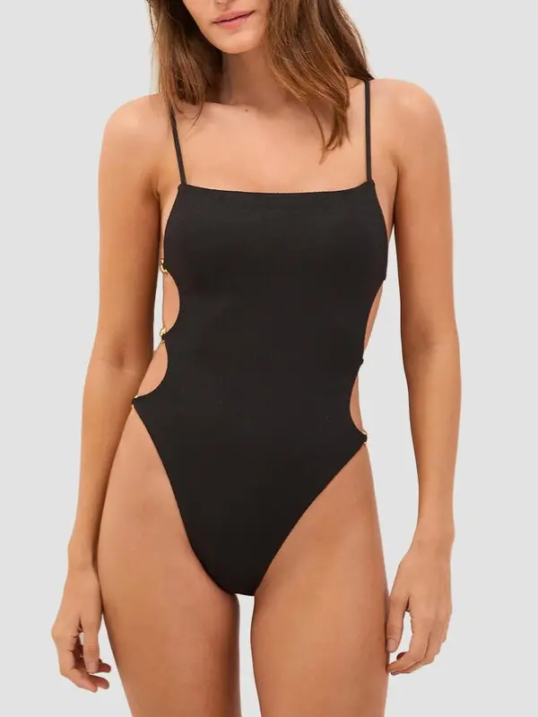 VIX PAULA HERMANNY Fernanda Nell Cut-out One-piece Swimsuit - Black