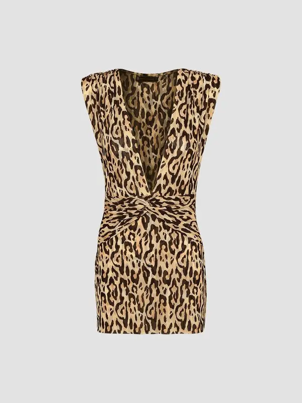 VIX PAULA HERMANNY Cindy Leopard Cover-up Minidress - Multi