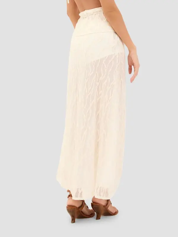 VIX PAULA HERMANNY Quinn Embroidered Mesh Maxi Skirt