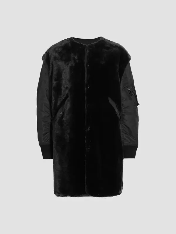Junya Watanabe Mixed-media Faux-fur Oversized Coat