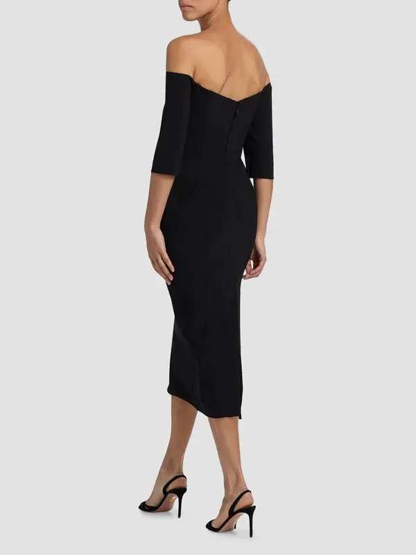 Amsale Off-the-shoulder Body-con Midi-dress