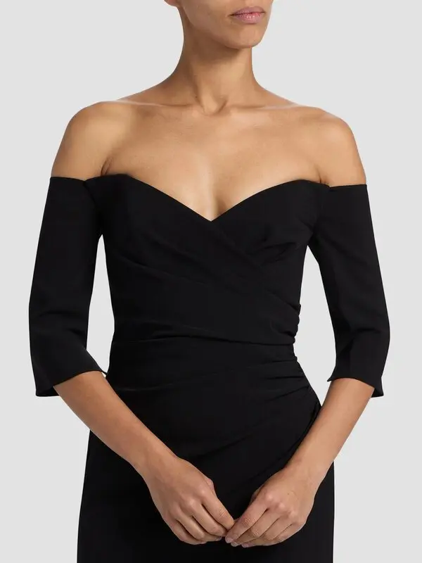 Amsale Off-the-shoulder Body-con Midi-dress