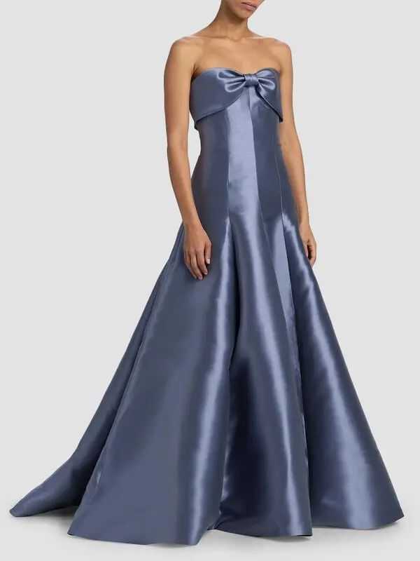Amsale Satin Strapless Gown