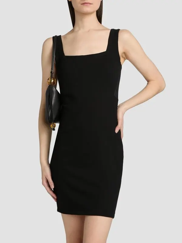Victor Glemaud Square Neck Mesh Panel Minidress