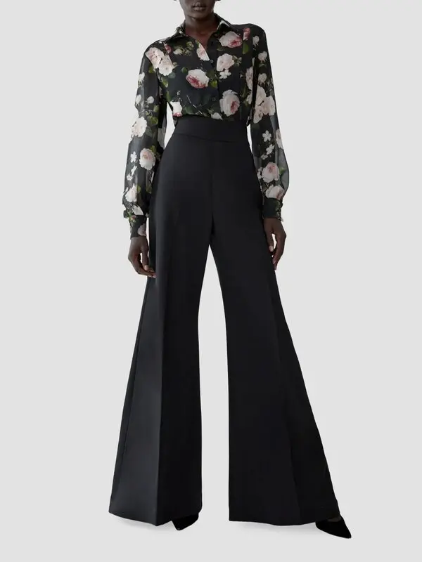 Carolina Herrera Chalet Floral Silk Blouse