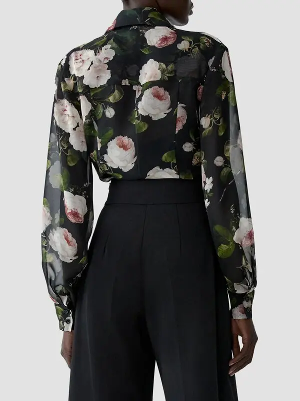 Carolina Herrera Chalet Floral Silk Blouse