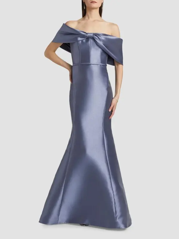 Amsale Mikado Off-the-shoulder Gown