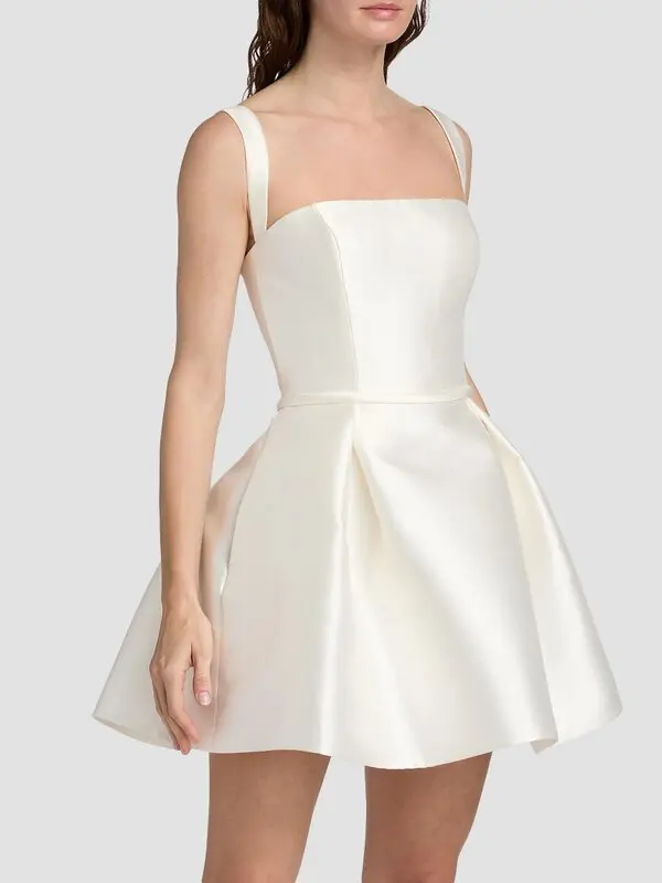Amsale Satin Mini Fit & Flare Cocktail Dress