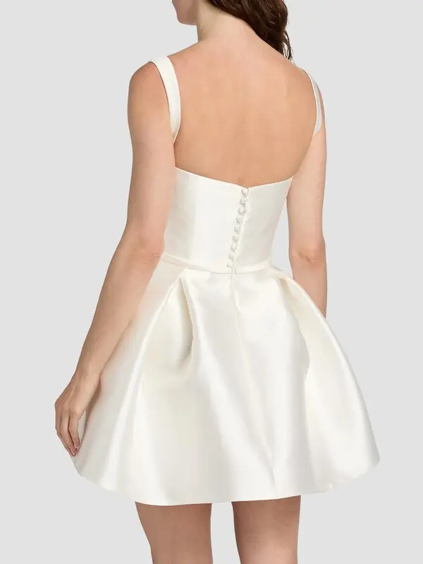 Amsale Satin Mini Fit & Flare Cocktail Dress