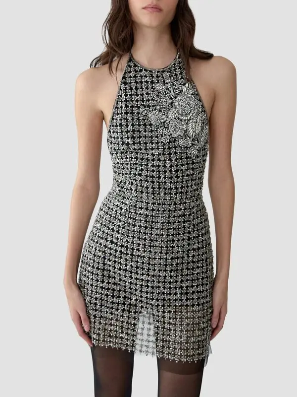 Carolina Herrera Chalet Embellished Halterneck Mini Dress