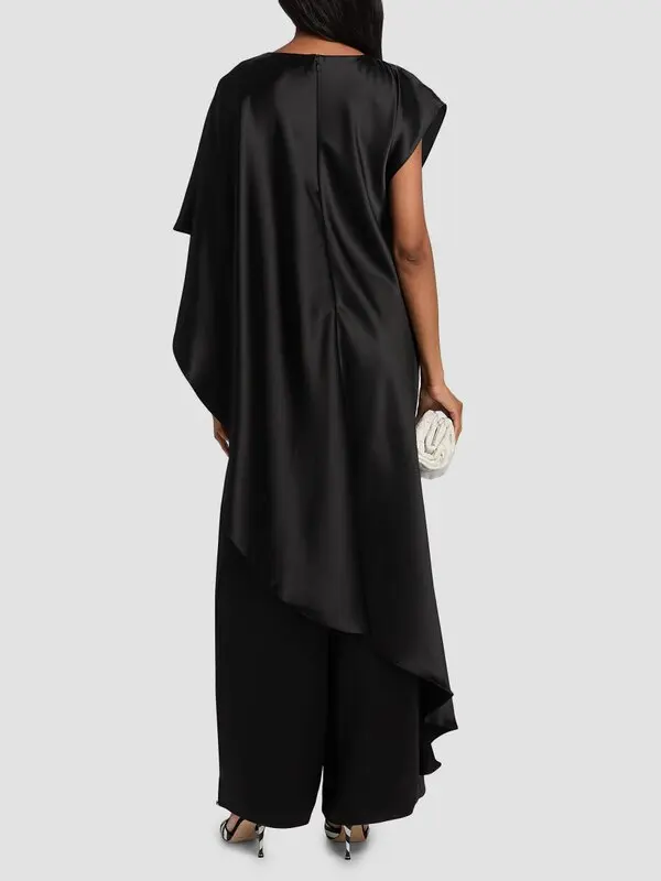 Amsale Draped Satin Jumpsuit