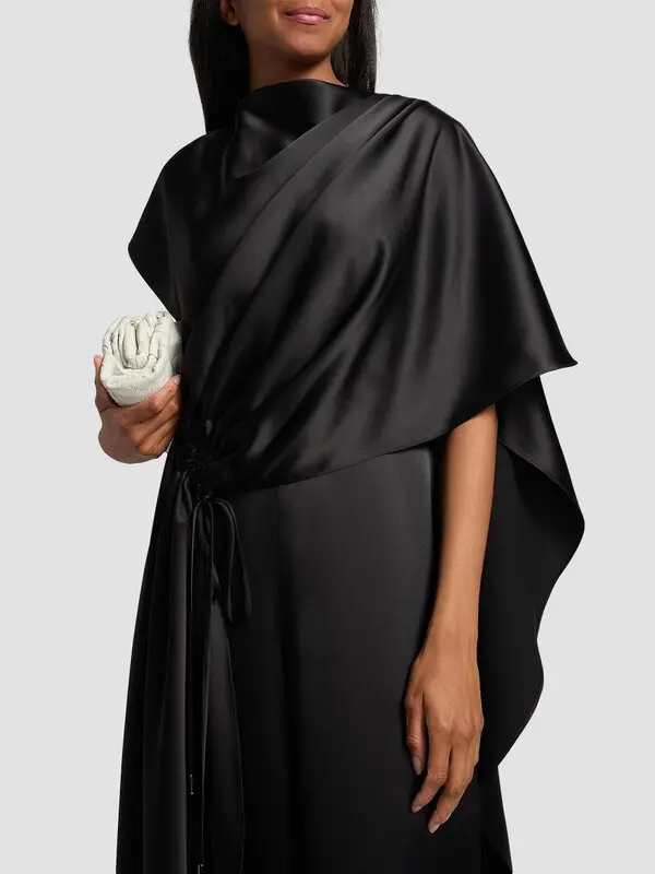 Amsale Draped Satin Jumpsuit