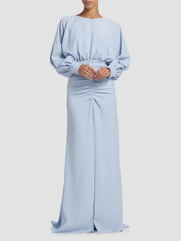 Amsale Gathered A-line Gown