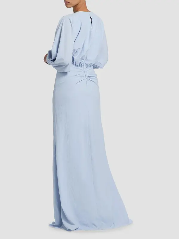 Amsale Gathered A-line Gown