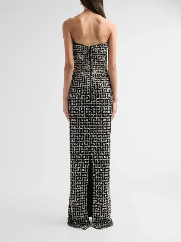 Carolina Herrera Chalet Crystal-embellished Strapless Column Gown