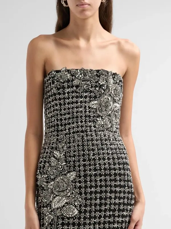 Carolina Herrera Chalet Crystal-embellished Strapless Column Gown