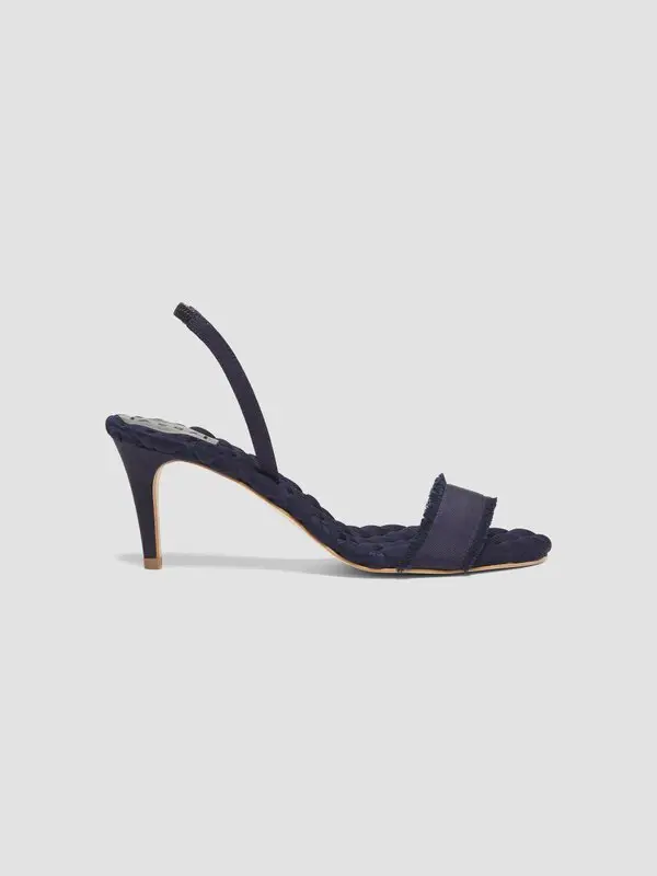 Aera Claudia 70mm Vegan Grosgrain Slingback Sandals