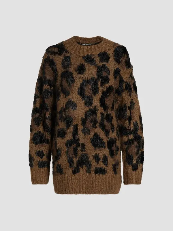 Junya Watanabe Leopard Pattern Wool-blend Sweater