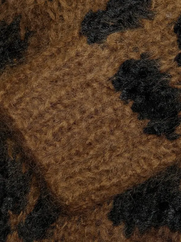 Junya Watanabe Leopard Pattern Wool-blend Sweater