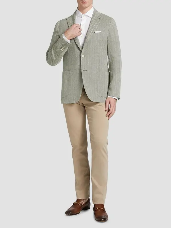 SAKS FIFTH AVENUE Collection Solid Herringbone Jacket