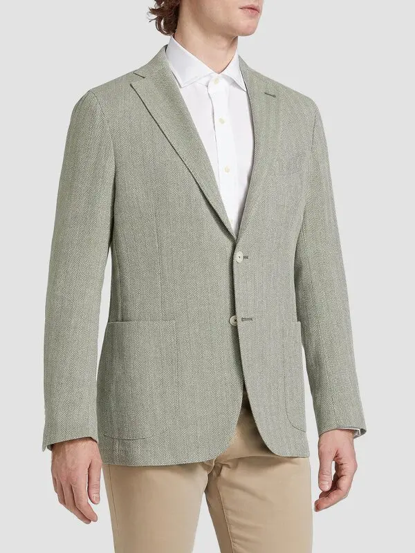 SAKS FIFTH AVENUE Collection Solid Herringbone Jacket