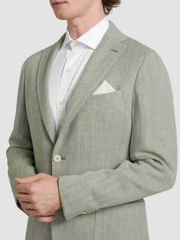 SAKS FIFTH AVENUE Collection Solid Herringbone Jacket