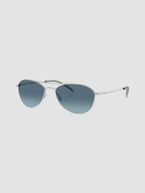 Oliver Spencer Aero Ii 57mm Aviator Sunglasses - Silver Blue