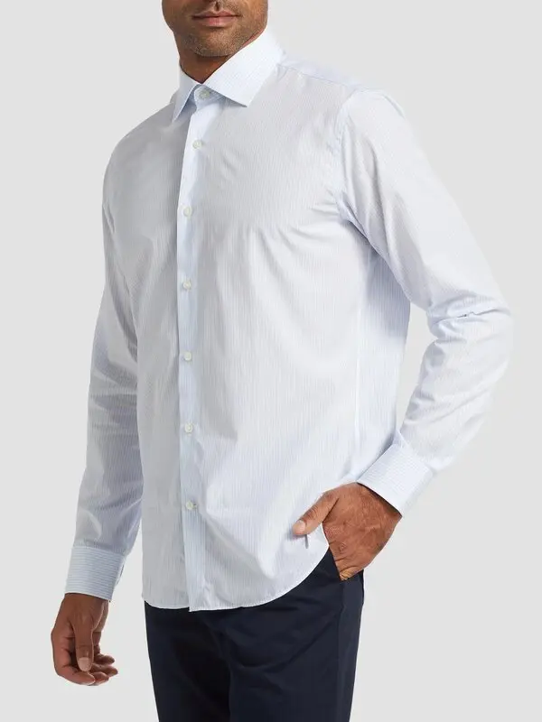 SAKS FIFTH AVENUE Striped Cotton Twill Dress Shirt