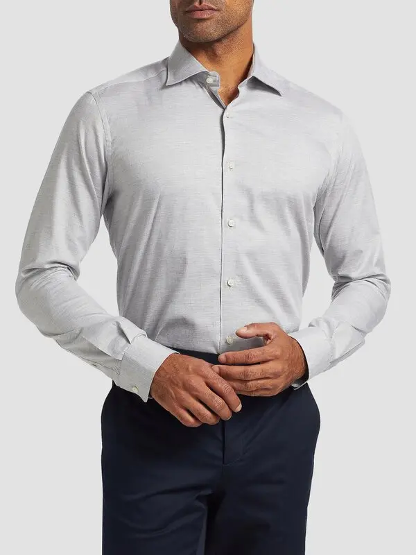 SAKS FIFTH AVENUE Heathered Cotton Dress Shirt