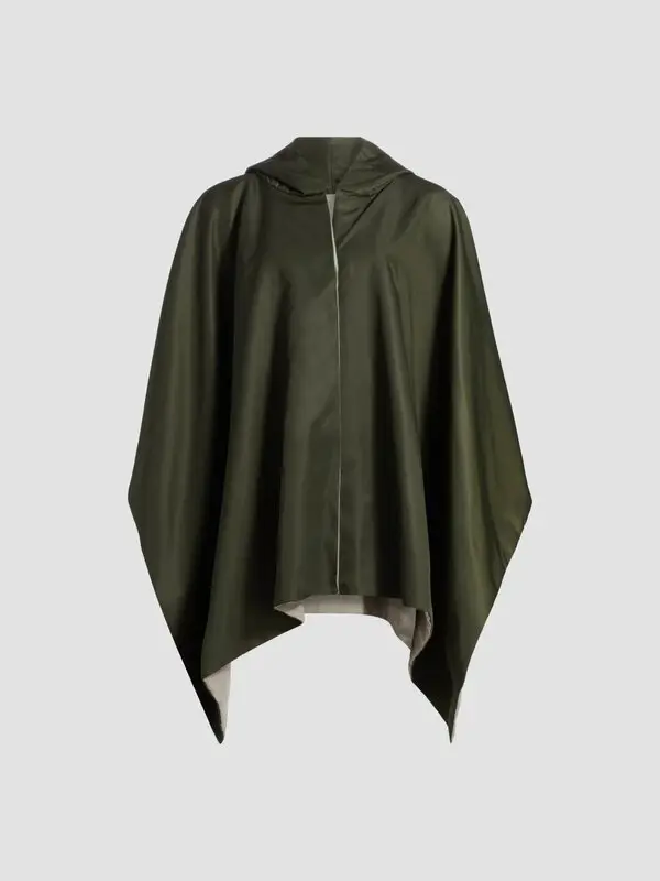 SAKS FIFTH AVENUE Hooded Wool-lined Cape - Olive