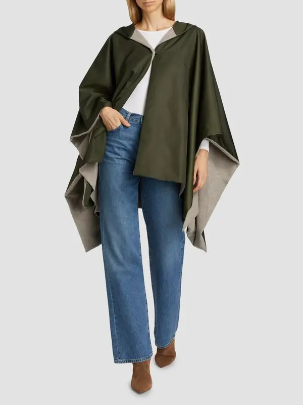 SAKS FIFTH AVENUE Hooded Wool-lined Cape