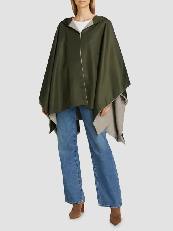 SAKS FIFTH AVENUE Hooded Wool-lined Cape