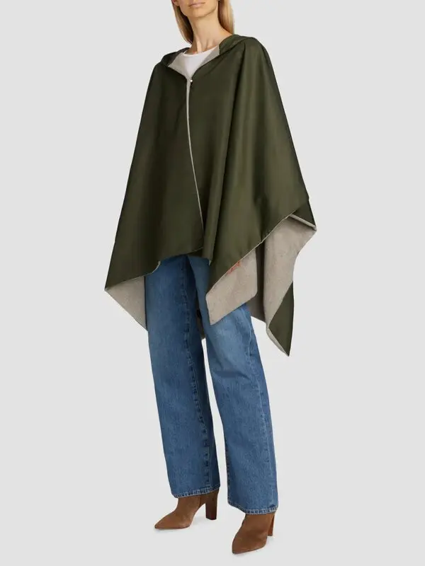 SAKS FIFTH AVENUE Hooded Wool-lined Cape