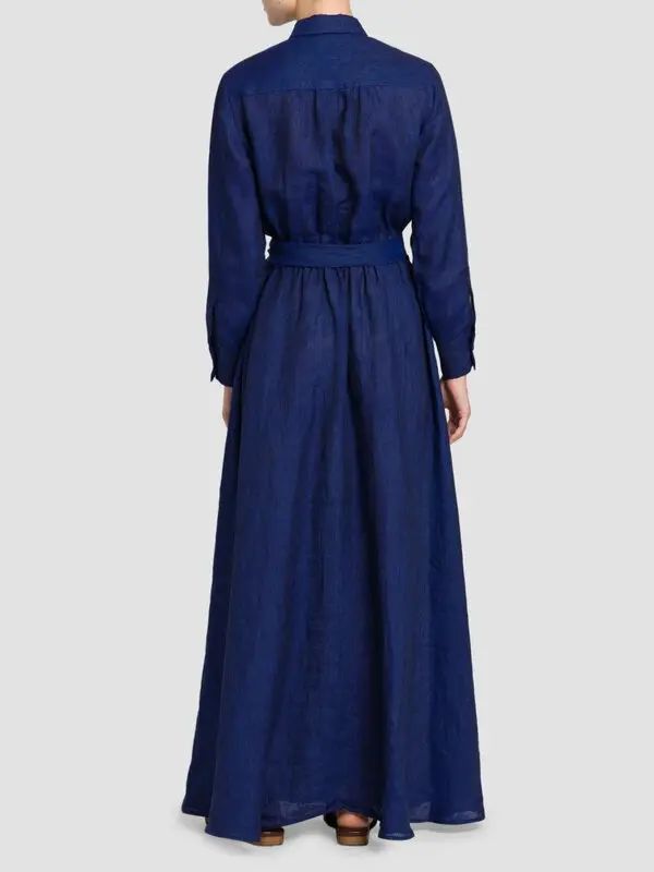 Kiton Linen Tie-waist Shirtdress