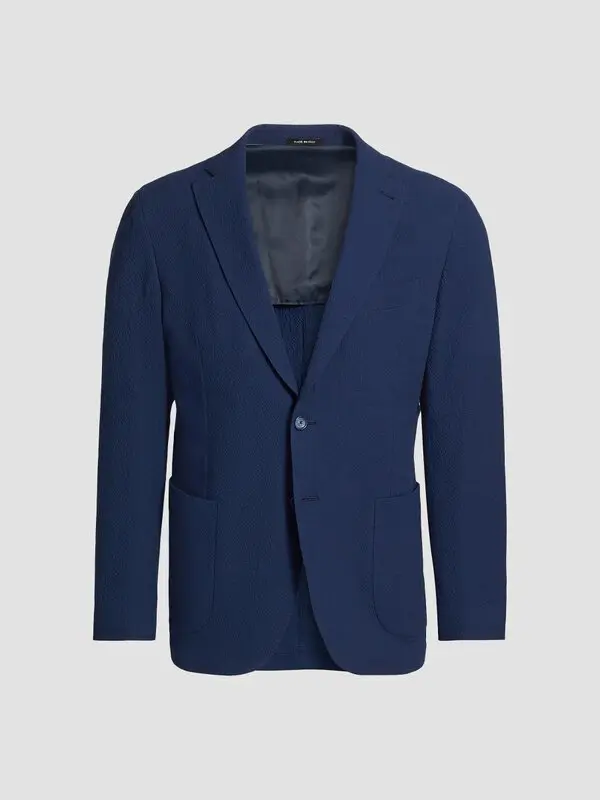 SAKS FIFTH AVENUE Collection Stretch-cotton Seersucker Blazer - Navy