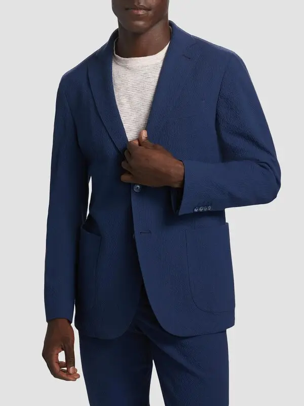 SAKS FIFTH AVENUE Collection Stretch-cotton Seersucker Blazer