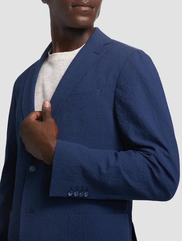 SAKS FIFTH AVENUE Collection Stretch-cotton Seersucker Blazer