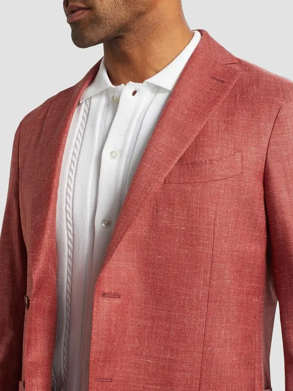 SAKS FIFTH AVENUE Collection Mélange Wool, Silk & Linen Blazer